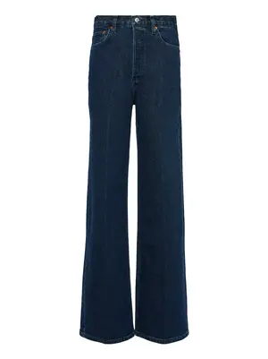 RE/DONE High-rise Straight Leg Jeans - Blue