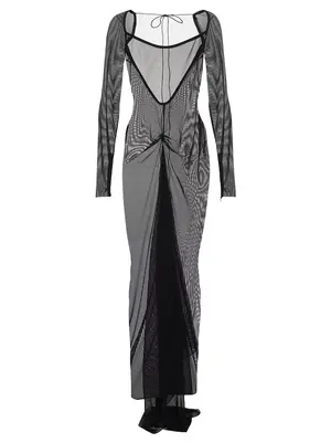 LAQUAN SMITH Sheer Mesh Gown - Black