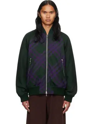 Burberry Burberry Check Reversible Bomber Jacket Deep Royal Ip Check