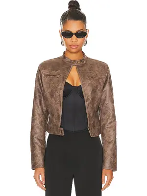 Lioness Bella Moto Jacket - Chocolate