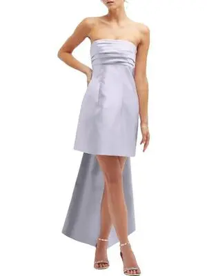 Alfred Sung Alfred Sung Oversize Bow Back Strapless Mini Dress Silver Dove