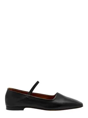 ATP ATELIER Petina Mary Jane Leather Flats - Black