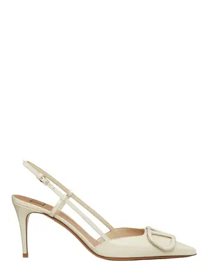 Valentino Garavani 80mm Vlogo Signature Slingback Pumps - White