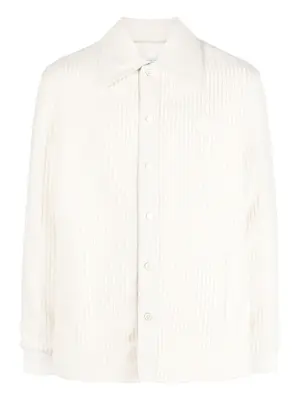 Casablanca Ribbed Buttoned Cardigan - White