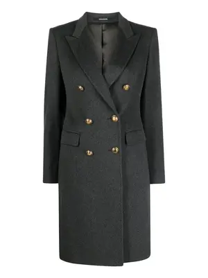 Tagliatore Double-breasted Wool-blend Coat - Grey