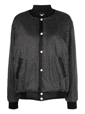 P.a.r.o.s.h Crystal-embellished Bomber Jacket - Black