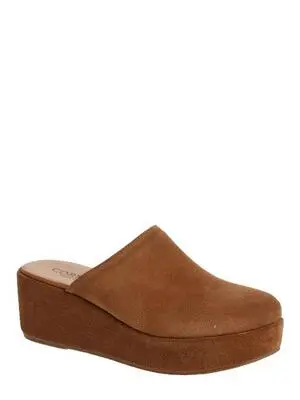 Cordani Camryn Platform Wedge Mule - Clove Suede