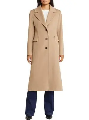 Fleurette Holland Longline Wool Coat - Camel