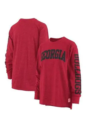 PRESSBOX Georgia Bulldogs Two-hit Canyon Long Sleeve T-shirt - Red