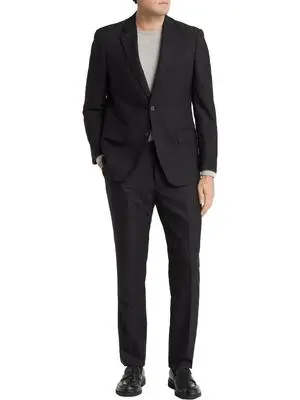DANIEL HECHTER Norris Windowpane Wool Suit - Black