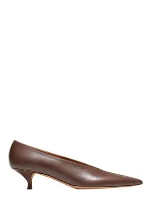 EMME PARSONS Veneto Leather Kitten-heel Pumps - Chocolate