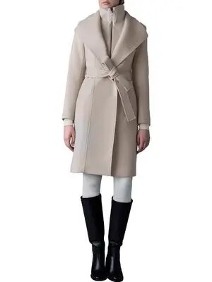 Mackage Norita Belted Wool Coat With Bib - Trench