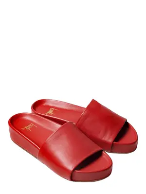 Beek Beek Gallito Leather Slides Red