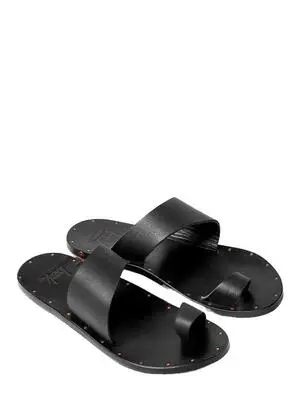 Beek Finch Leather Toe-ring Sandal - Black