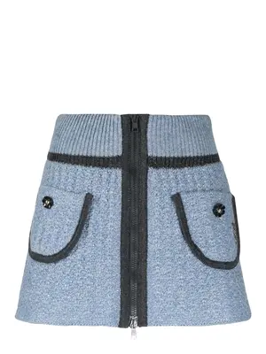 CORMIO Chunky-knit Mini Skirt - Blue