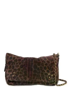 Jérôme Dreyfuss Small Bobi Leopard Shoulder Bag - Brown