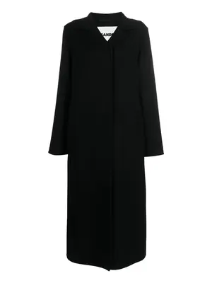 JIL SANDER Single-breasted Cashmere Coat - Black