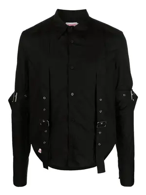 CHARLES JEFFREY Buckled Organic Cotton Shirt - Black