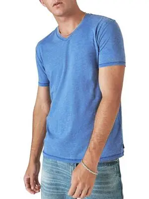 Lucky Brand Relaxed Fit V-neck T-shirt - Monaco Blue
