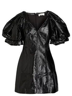 A.L.C. Park Crinkled Mini Dress - Black