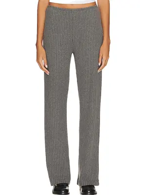 Donni. Sweater Rib Simple Pant - Charcoal Grey