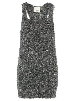Isabel Marant Windy Metallic Knit Minidress - Silver