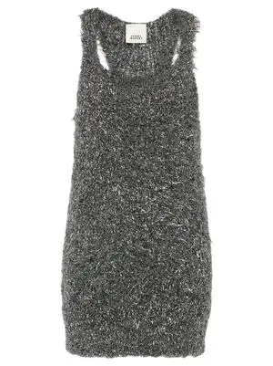 Isabel Marant Étoile Windy Metallic Knit Minidress - Silver