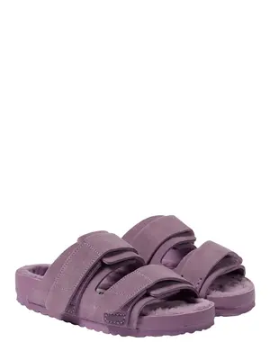 BIRKENSTOCK Uji Suede Slides - Purple