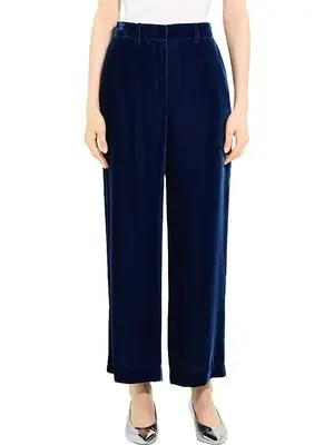 Theory Velvet Straight Leg Trousers - Blueberry