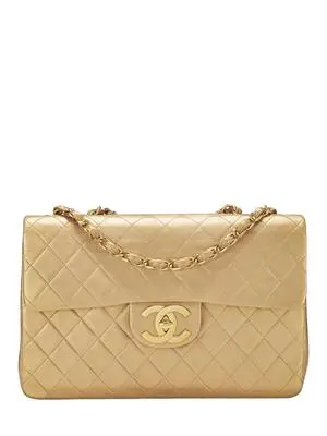 CHANEL Quilted Lambskin Half Flap Jumbo Shoulder Bag