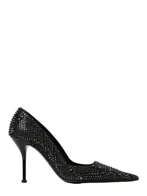 Alexander McQueen Leather Pumps With Rhinestones - Black