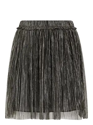 MARANT ETOILE Benedicte Pleated Metallic Mini Skirt - Brass