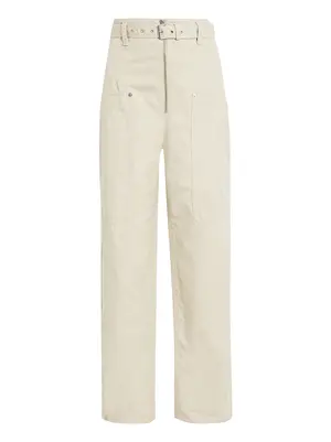 MARANT ETOILE Peggy Belted Straight-leg Pants - Cream