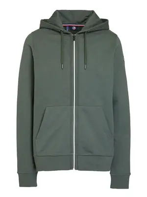 Fusalp Cotton-terry Zip-up Hoodie - Grey Green
