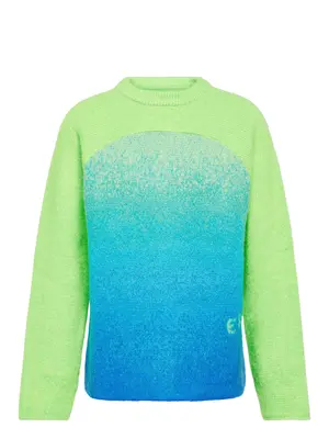 ERL Rainbow Knitted Mohair-blend Sweater - Green