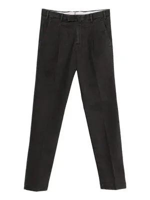 PT TORINO Flat Front Pleated Trousers - Grey