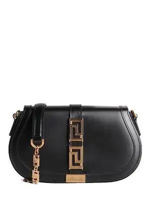 Versace Calfskin Cross-body Flap Bag Black