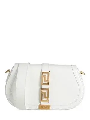 Versace Calfskin Cross-body Flap Bag - White