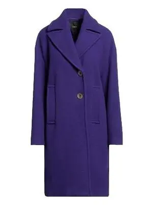 Pinko Coat In Virgin Wool And Polyamide - Purple