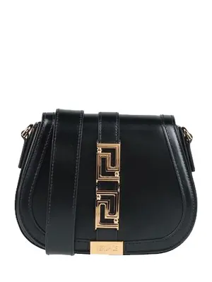 Versace Leather Cross-Body Flap Bag Black