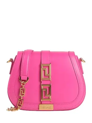 Versace Leather Cross-Body Flap Bag Pink