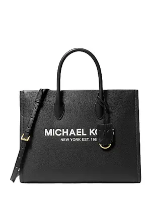 Michael Kors Michael Kors Mirella Pebbled Leather Tote Bag Black