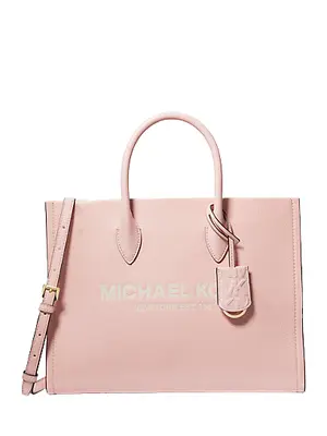 Michael Kors Michael Kors Mirella Pebbled Leather Tote Bag Pink