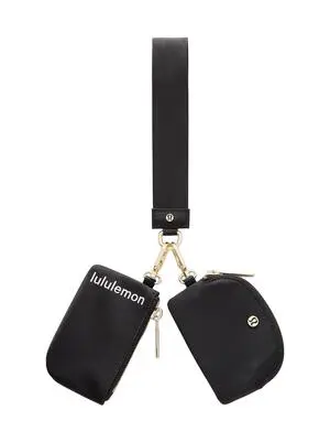 Lululemon Dual Pouch Wristlet Black/white/gold