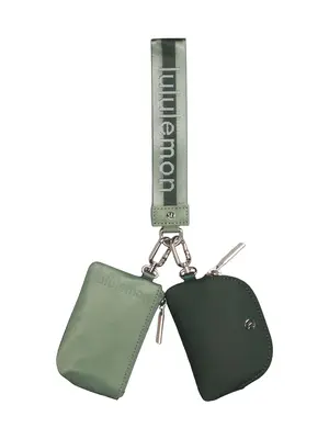 Lululemon Dual Pouch Wristlet Legacy Green/grey Eucalyptus