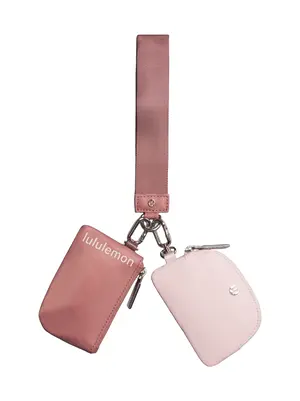 Lululemon Dual Pouch Wristlet Spiced Chai/flush Pink