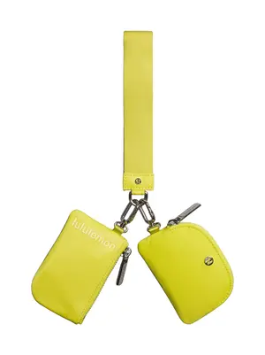 Lululemon Dual Pouch Wristlet Yellow Serpentine/washed Yellow