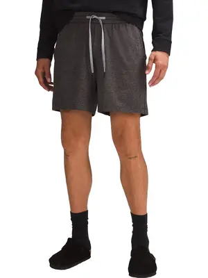 Lululemon Soft Jersey Short 5 - Heathered Black/heathered Graphite Grey