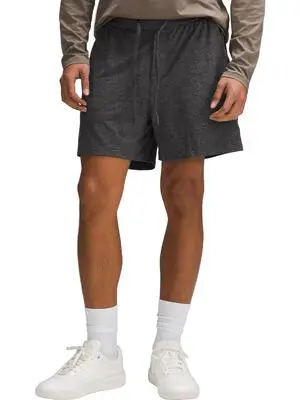 Lululemon Soft Jersey Short 5 - Heathered Black/heathered Graphite Grey