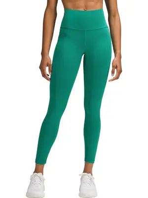 Lululemon Wunder Train High-rise Tight With Pockets 25" Cascadia Green